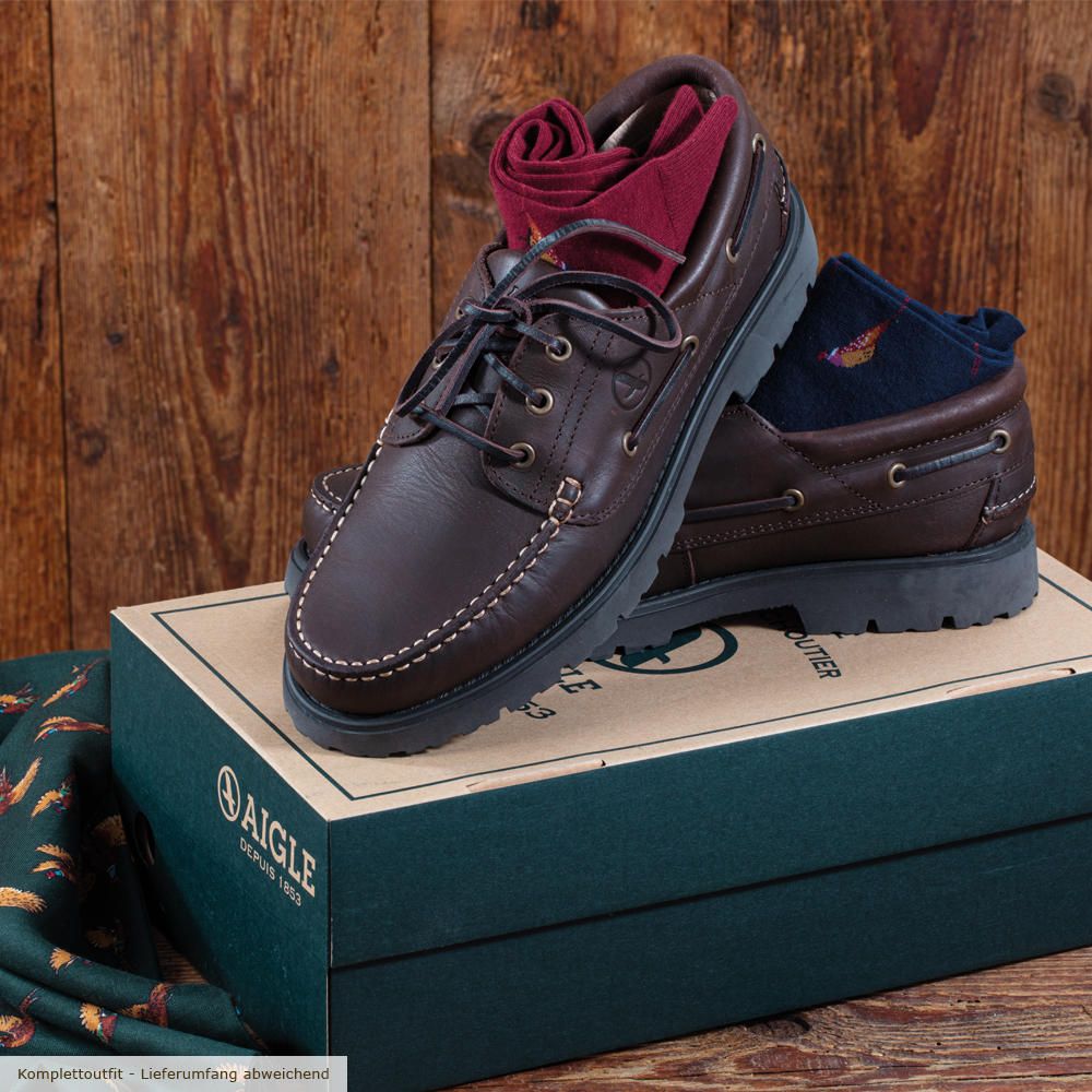 Aigle Laced Leather Moccasins TARMAC | brown | 44 | 819143
